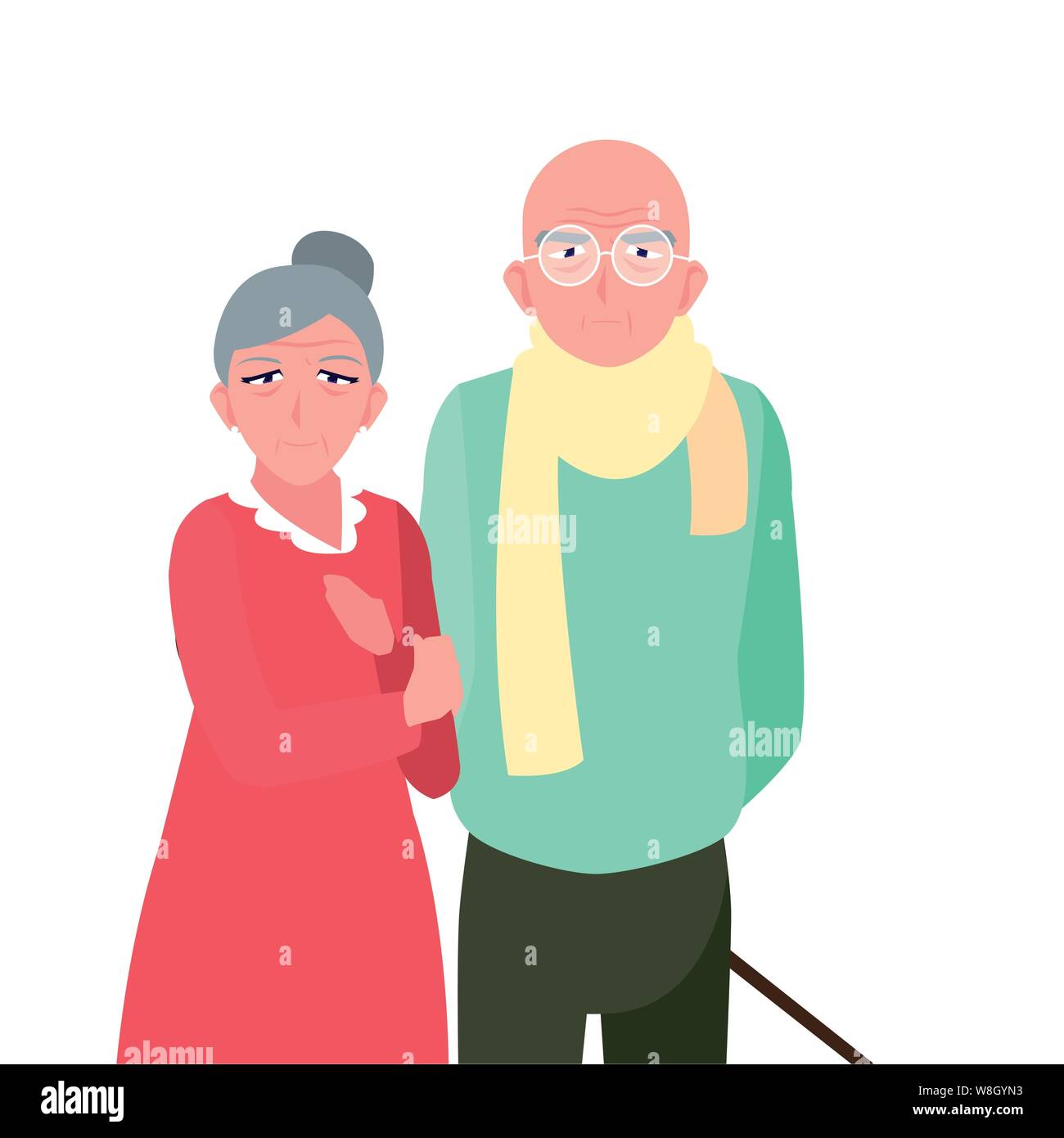 happy grandparents day - adorable couple grandpa and grandma vector ...