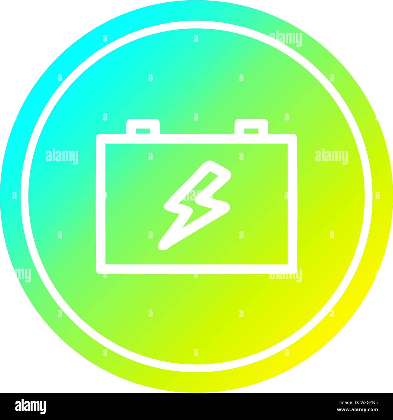 industrial battery circular icon with cool gradient finish Stock Vector ...