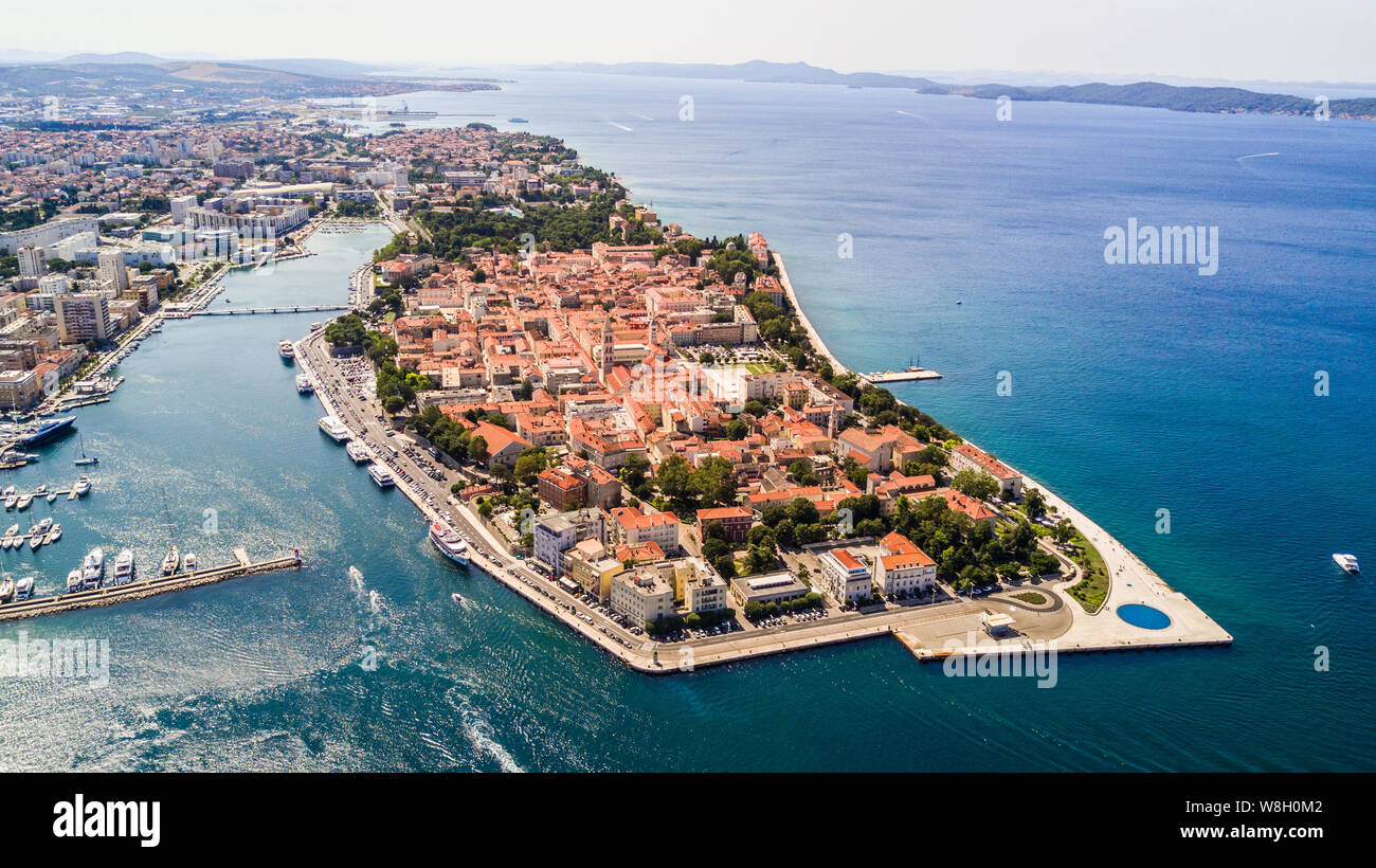 Aerial view of the old city Zadar Stock Photo - Alamy