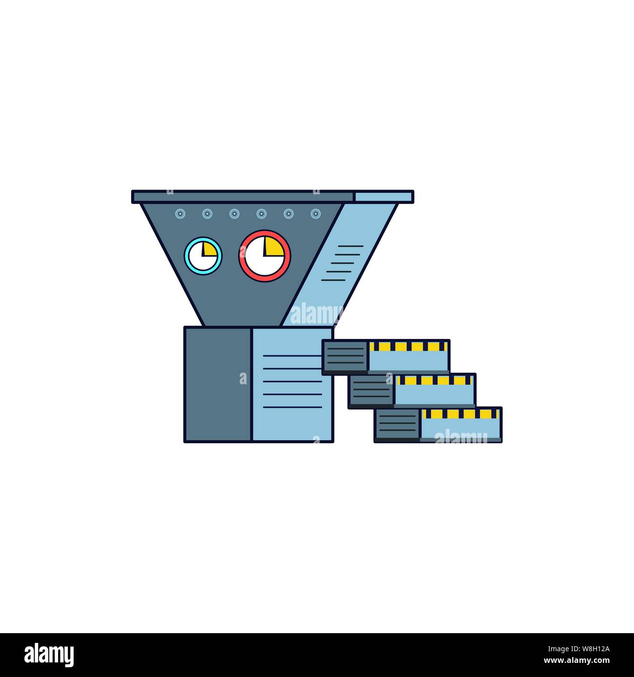industrial production machine isolated icon vector illustration design ...
