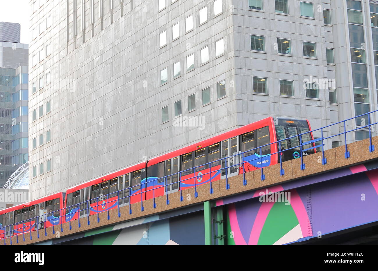 DLR Docklands Light Railway train London UK Stock Photo - Alamy