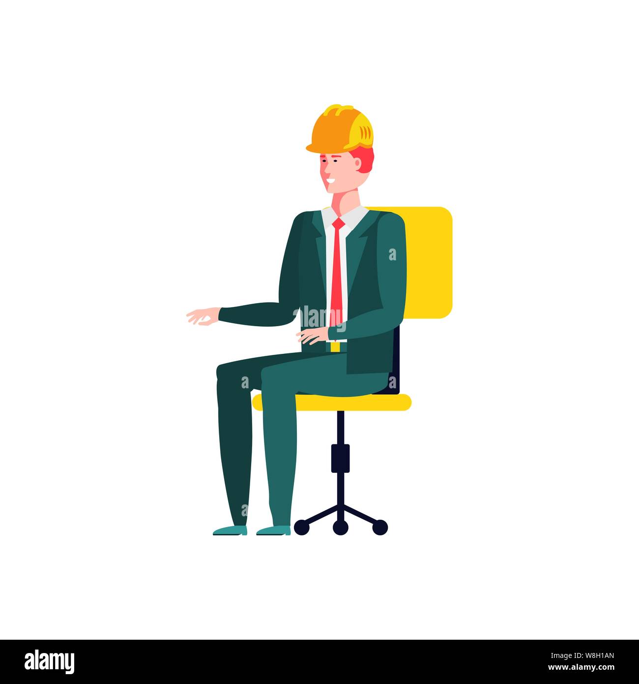 Seated engineer Stock Vector Images - Alamy
