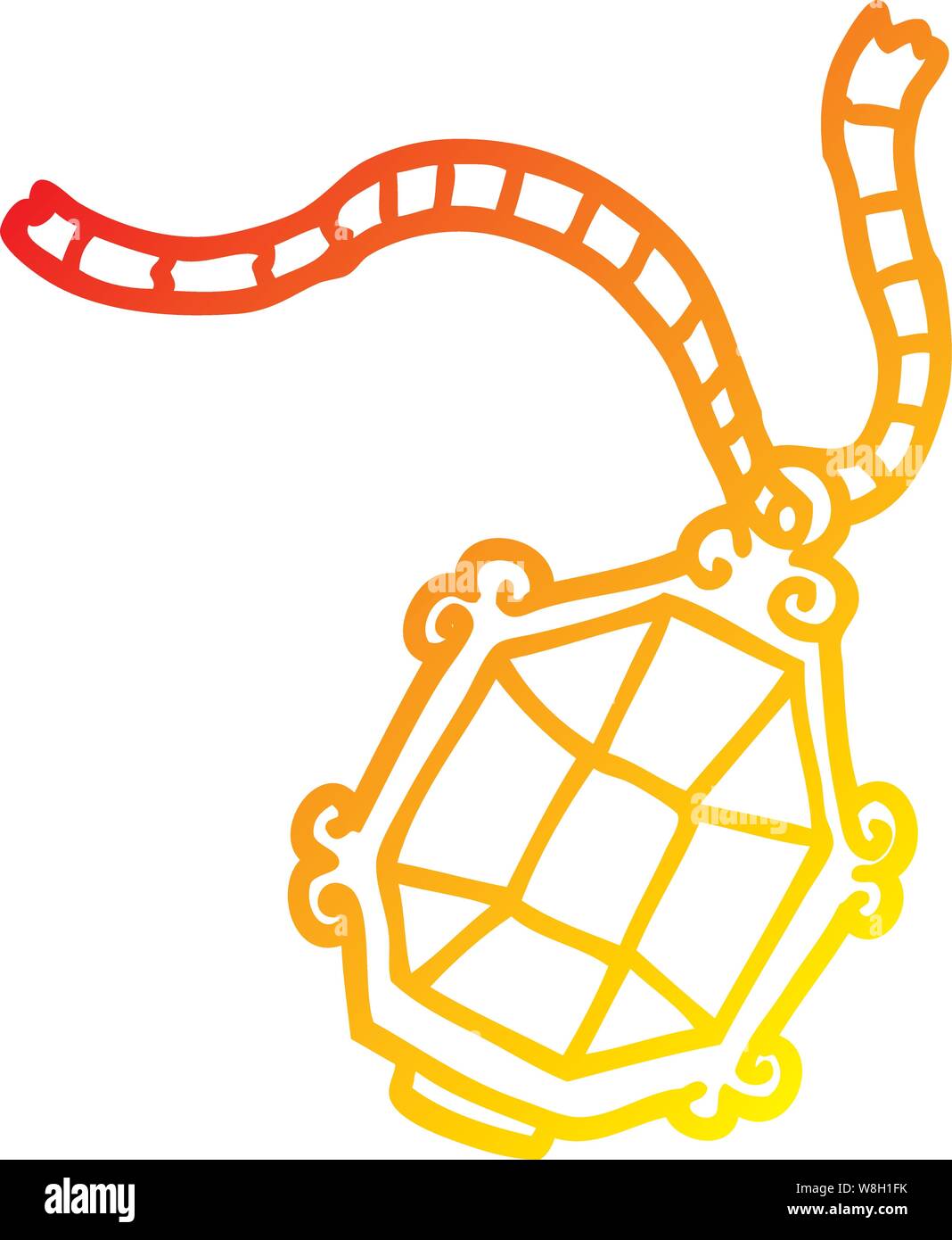 warm gradient line drawing of a cartoon ruby necklace Stock Vector ...