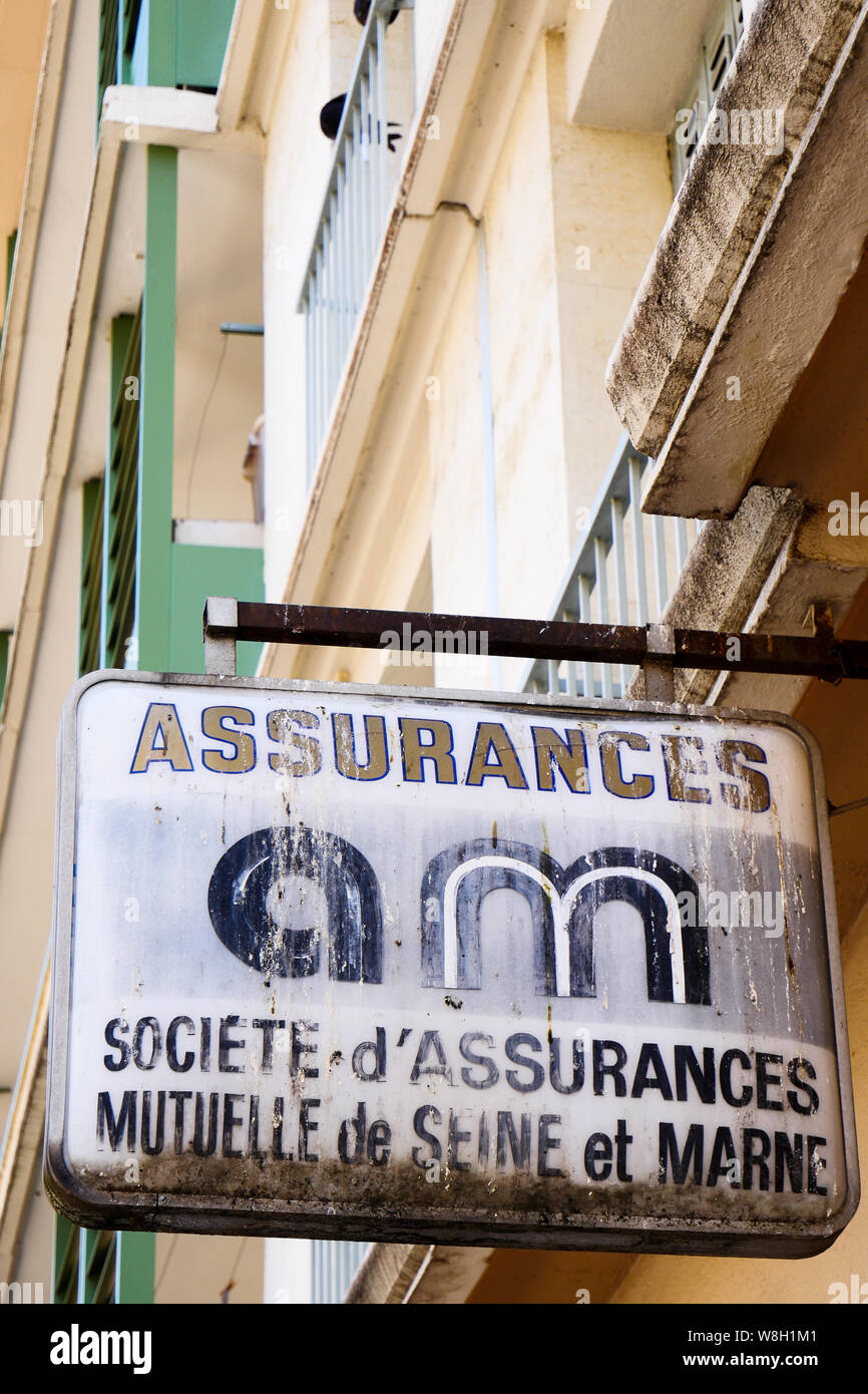 Old Insurance company sign, Alès, Gard, France Stock Photo - Alamy