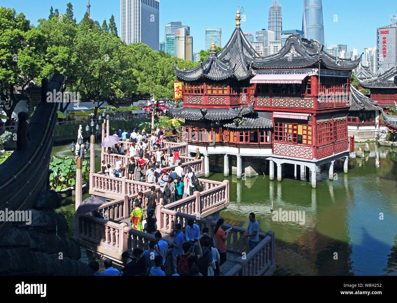 View of the Jiuqu Bridge (the Bridge of Nine Turnings) and the ...