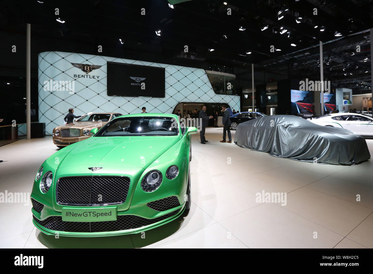 Bentley cars are on display during the 16th Shanghai International ...