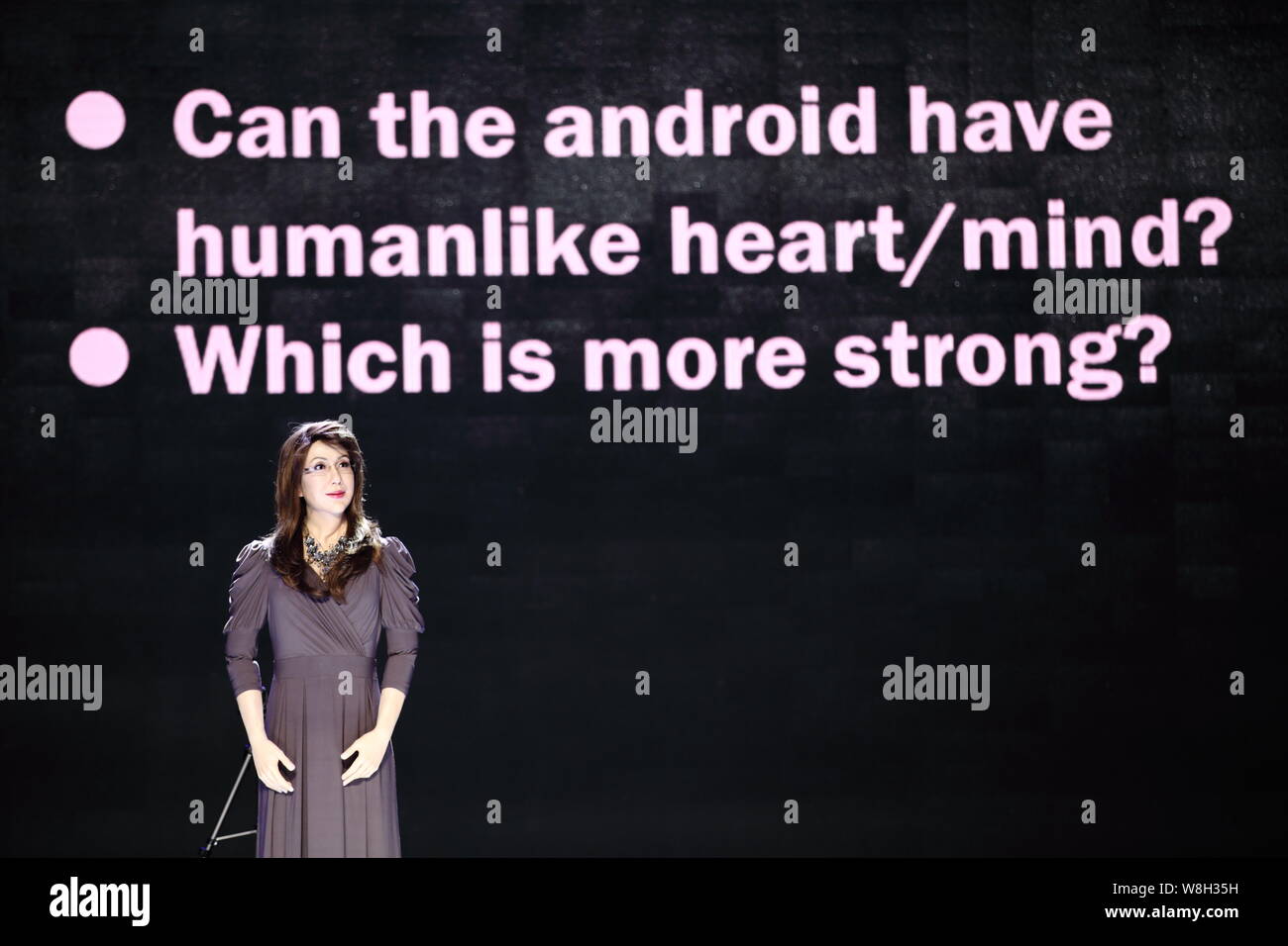 The humanoid robot Android Yang Yang developed by the Intelligent ...