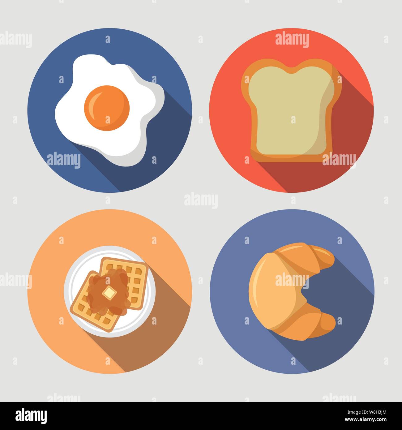breakfast cooking icons flat design Stock Vector Image & Art - Alamy