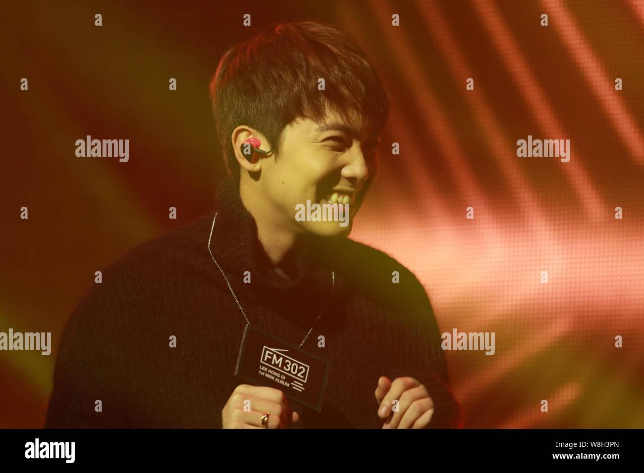 Singer and actor Lee Hong-gi of South Korean boy group FTISLAND reacts ...