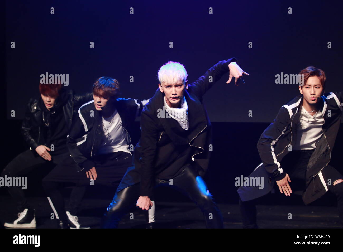 Members of new South Korean boy group MAP6 perform at a showcase in ...