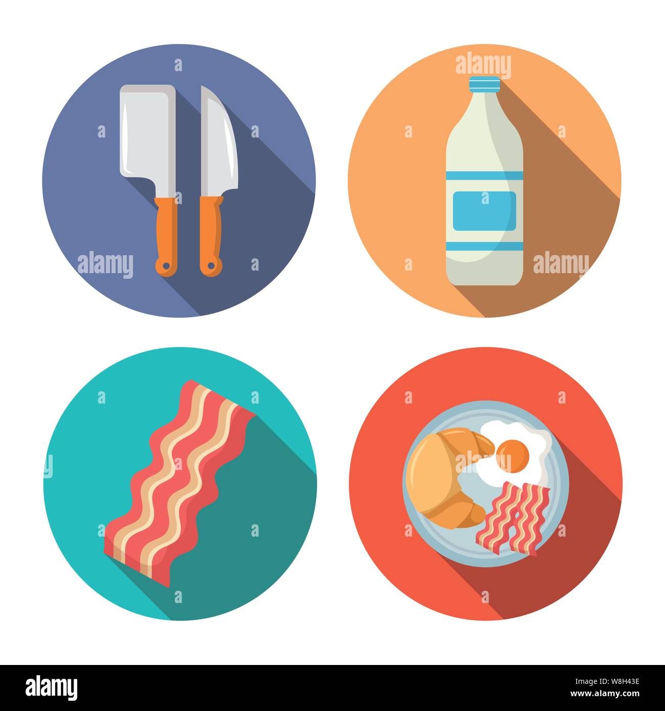 Cooking milk eggs Stock Vector Images - Alamy