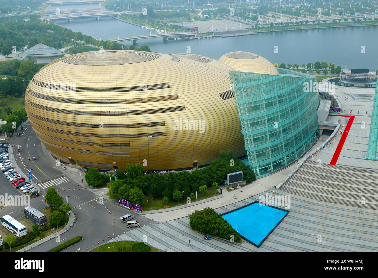 Aerial view of the Henan Art Center, which has been voted as one of the ...
