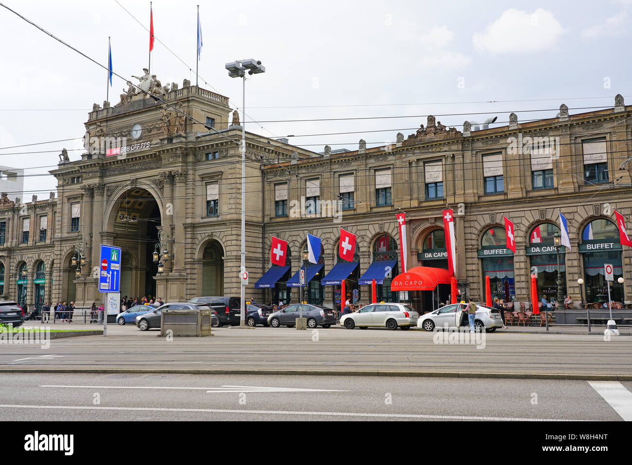 ZURICH, SWITZERLAND -19 MAY 2019- View of the Zurich Hauptbahnhof main ...