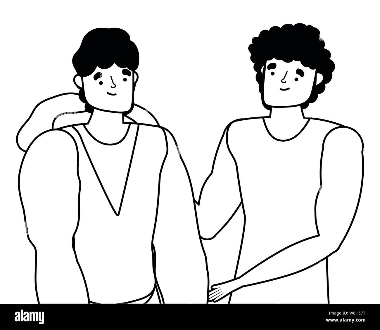 Avatar men design, Boys males friends person and human theme Vector ...