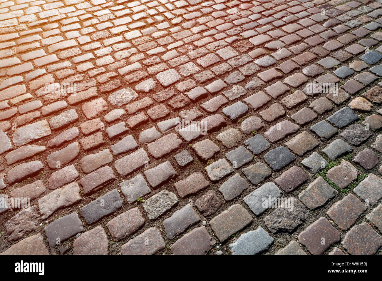 Old paving stones pattern. Texture of ancient german cobblestone in ...