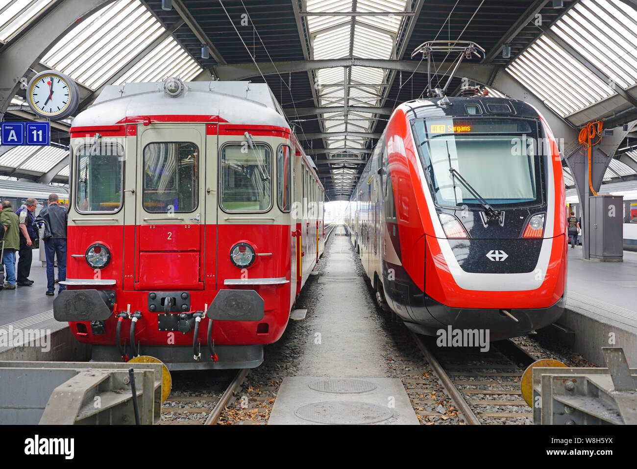 ZURICH, SWITZERLAND -19 MAY 2019- Trains from the SBB Swiss Federal ...