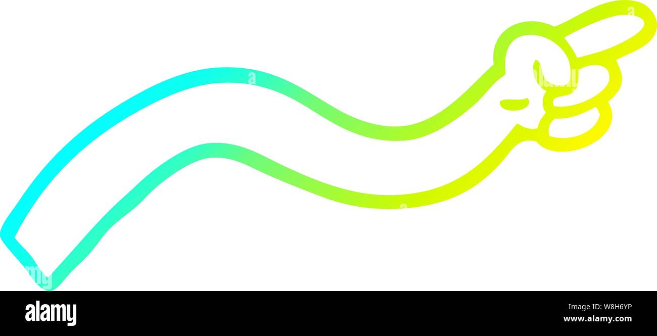 cold gradient line drawing of a cartoon pointing arm Stock Vector Image ...