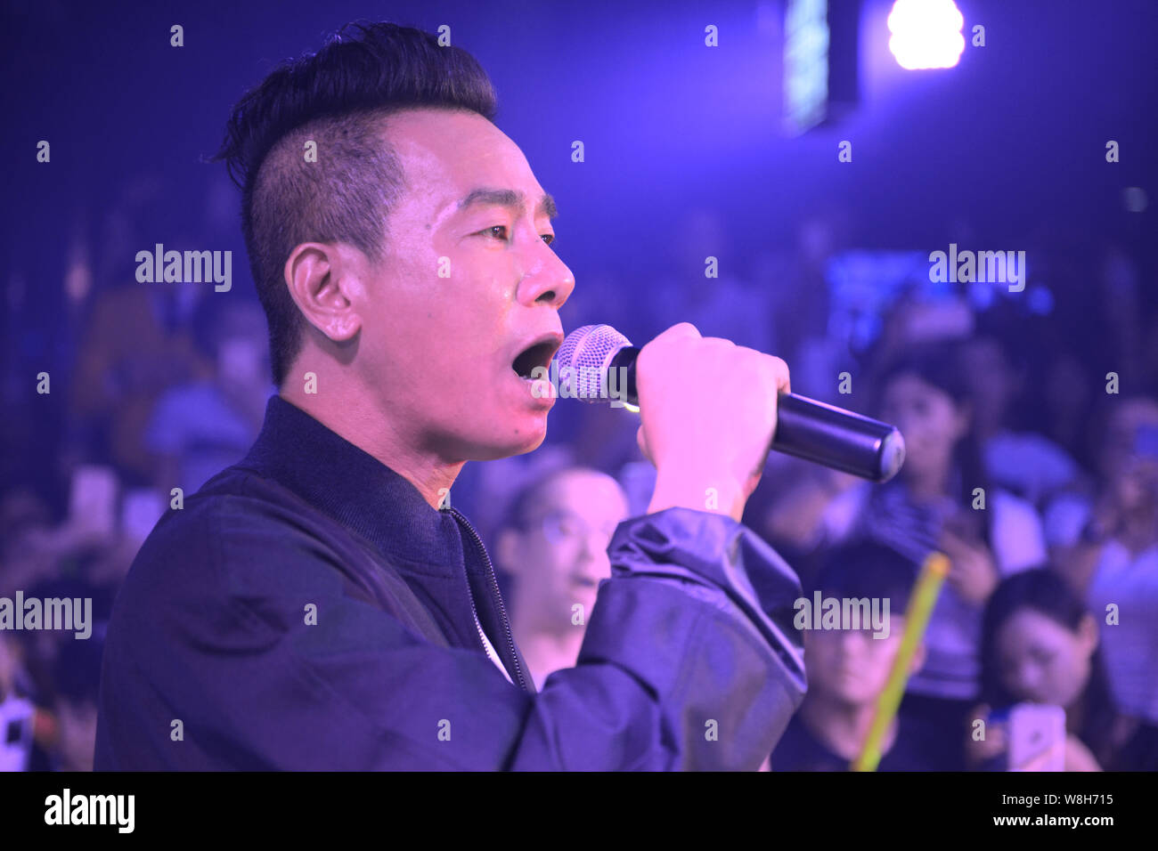Hong Kong singer and actor Jordan Chan performs during an anniversary ...