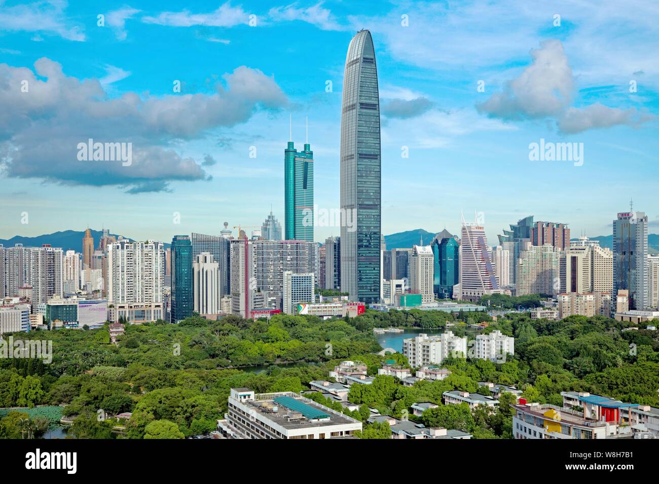 --FILE--View of the KK100, tallest, formerly known as Kingkey 100, and ...