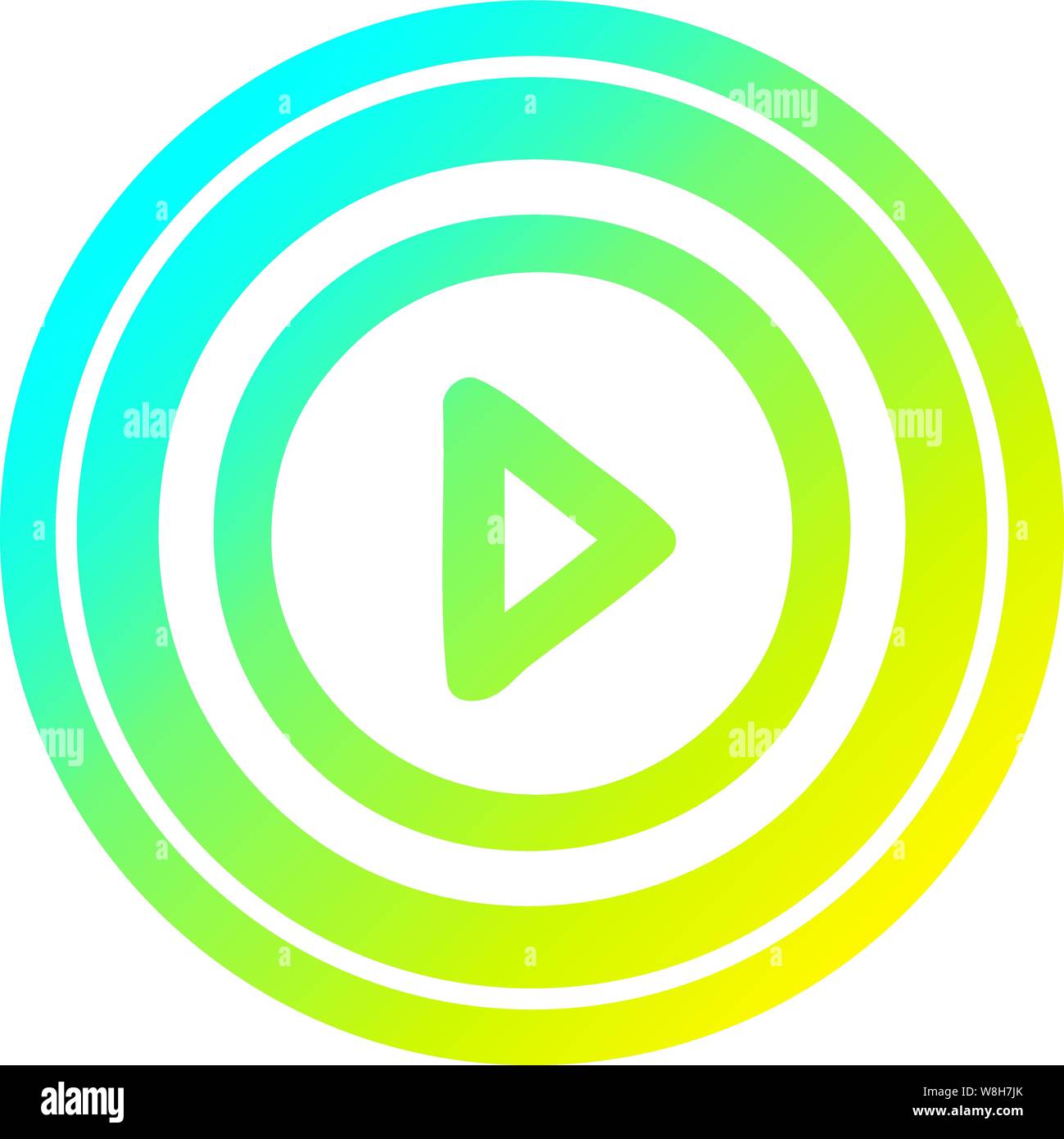 play button circular icon with cool gradient finish Stock Vector Image ...