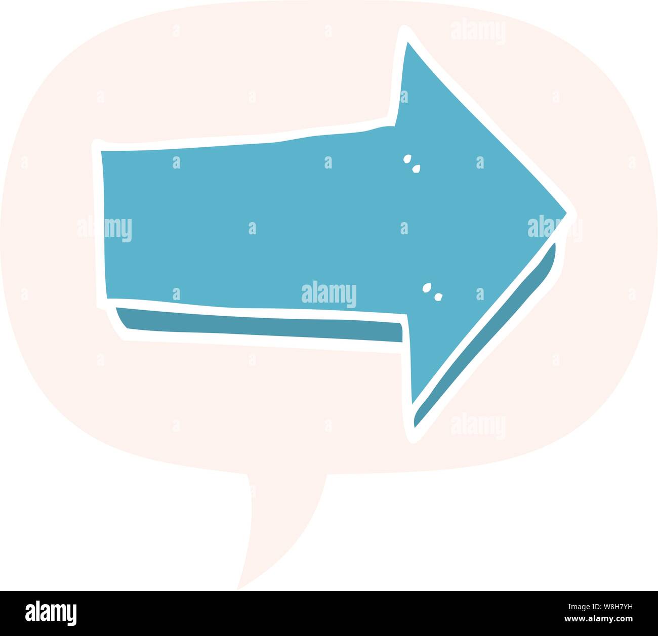 cartoon arrow with speech bubble in retro style Stock Vector Image ...