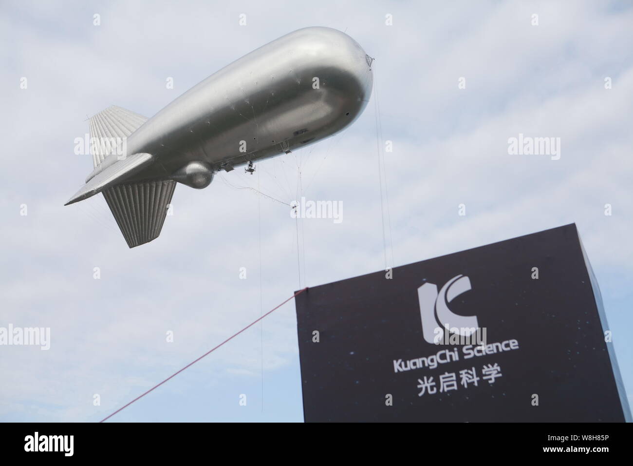 The flying platform "Cloud" is pictured during its first global ...