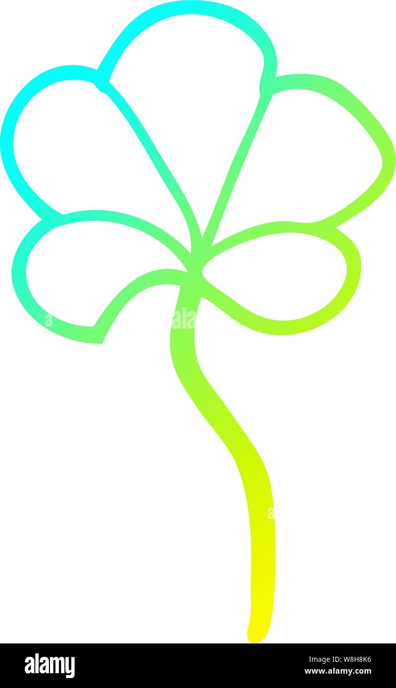 cold gradient line drawing of a cartoon leaf Stock Vector Image & Art ...