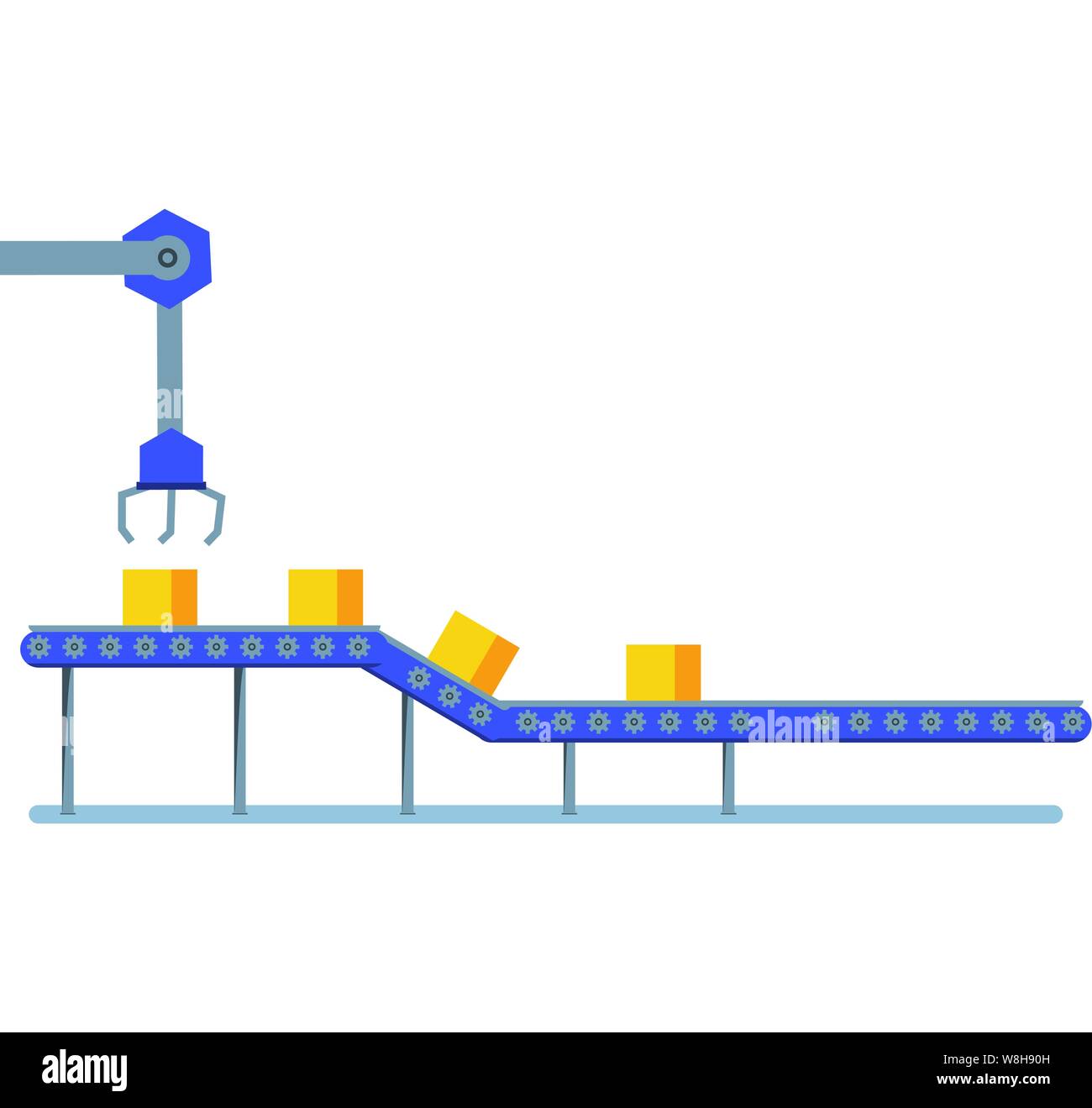 production band industrial with robotic hand vector illustration design ...
