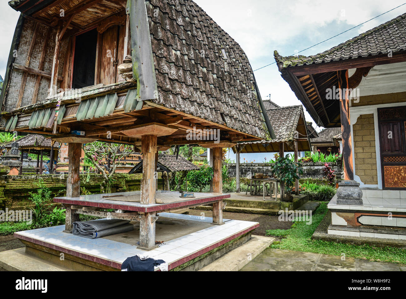 BALI, INDONESIA - JANUARY 9, 2018: Traditional Balinese house on Bali ...