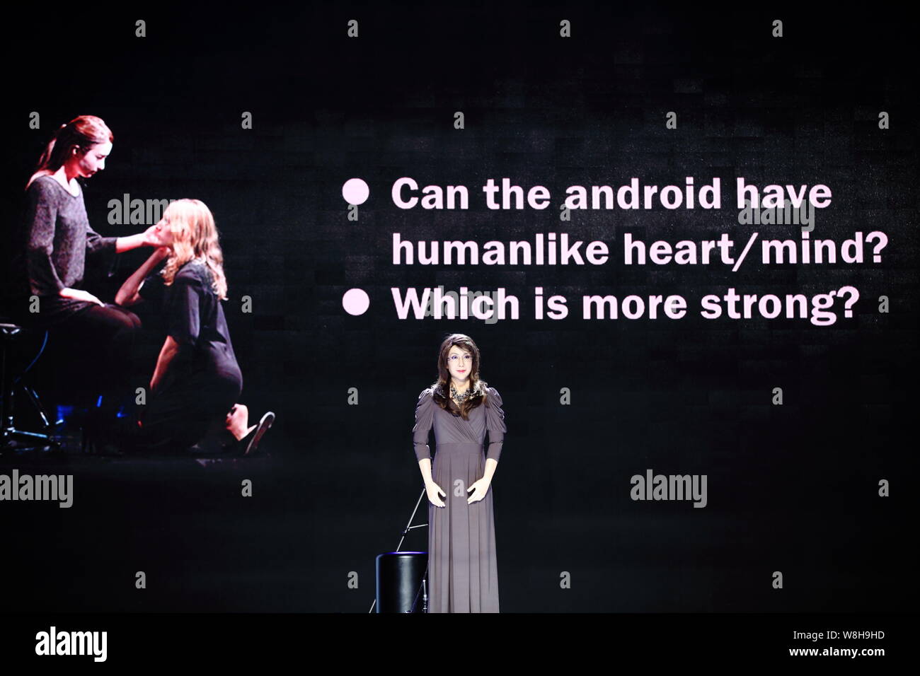 The humanoid robot Android Yang Yang developed by the Intelligent ...