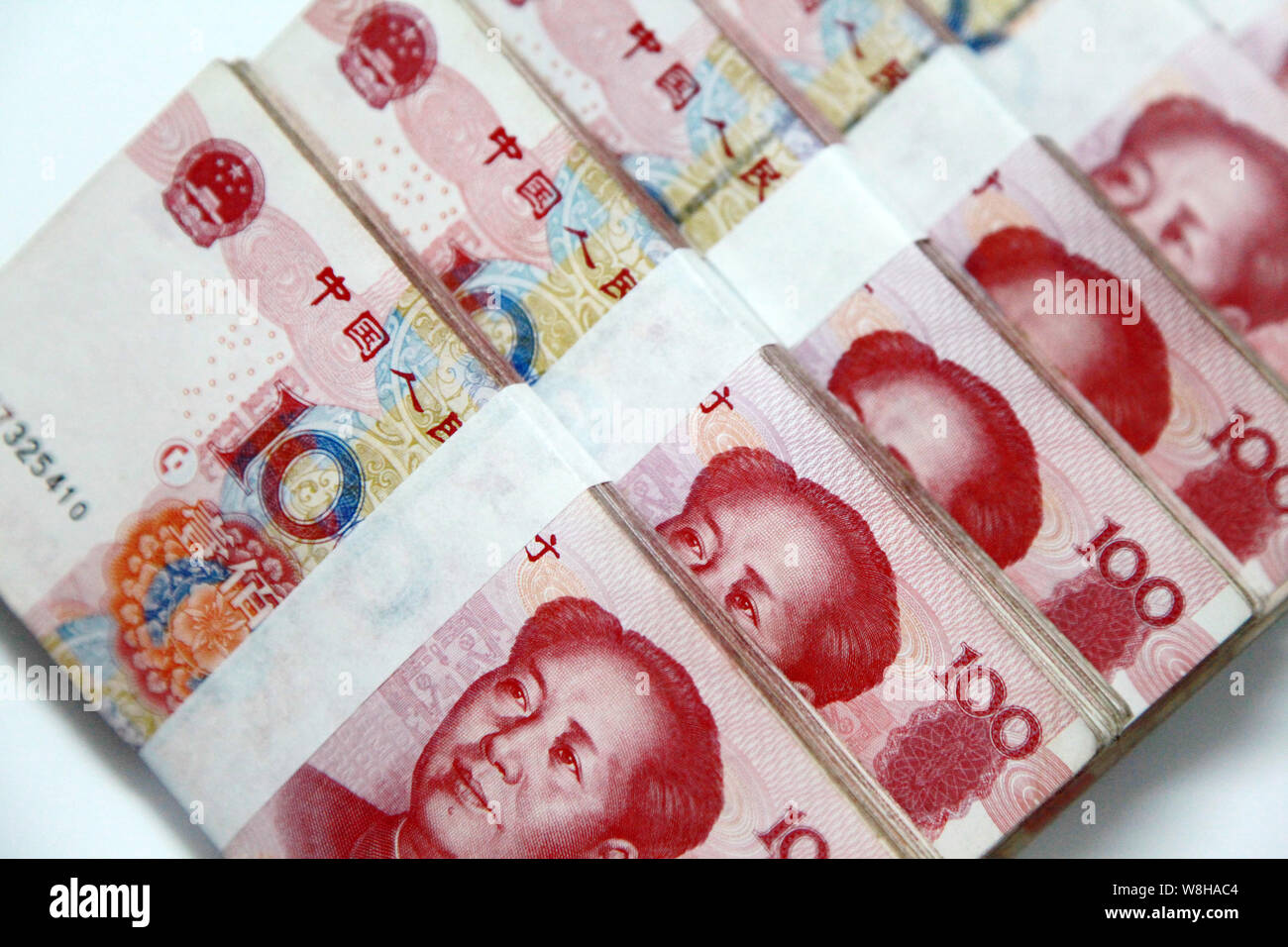 --FILE--Bundles of RMB (renminbi) yuan banknotes are pictured in ...