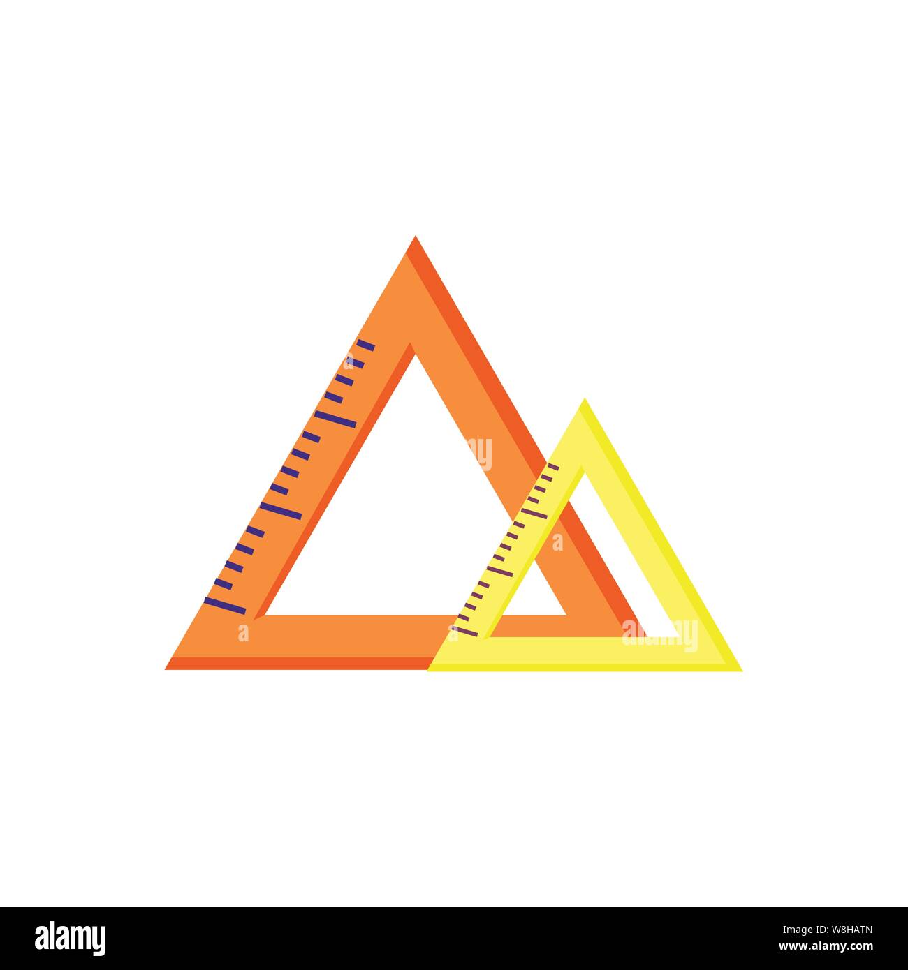 set of triangle rules school supply isolated icon vector illustration ...