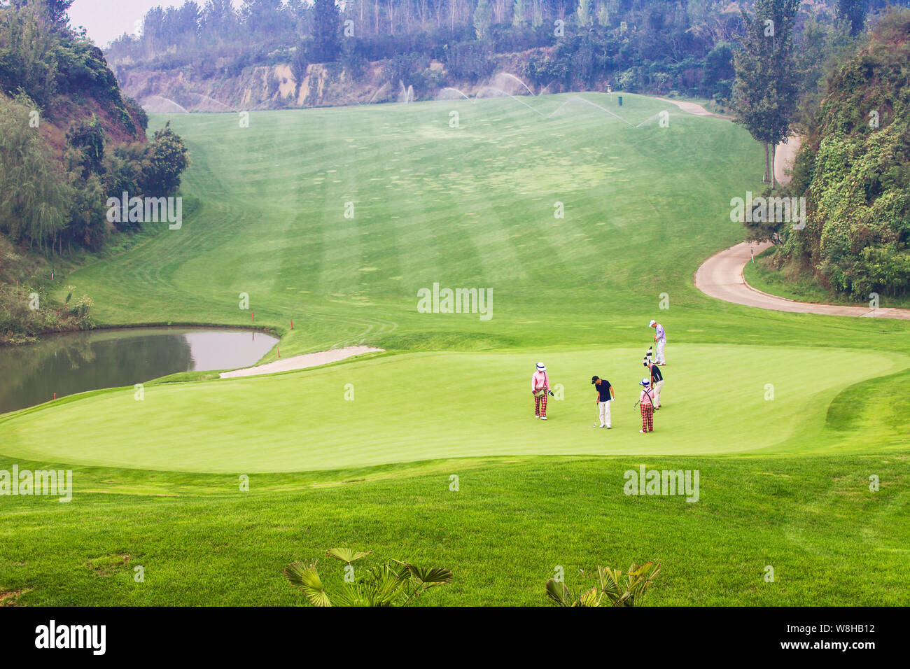 --FILE--View of a golf course in Zhengzhou city, central Chinas Henan ...