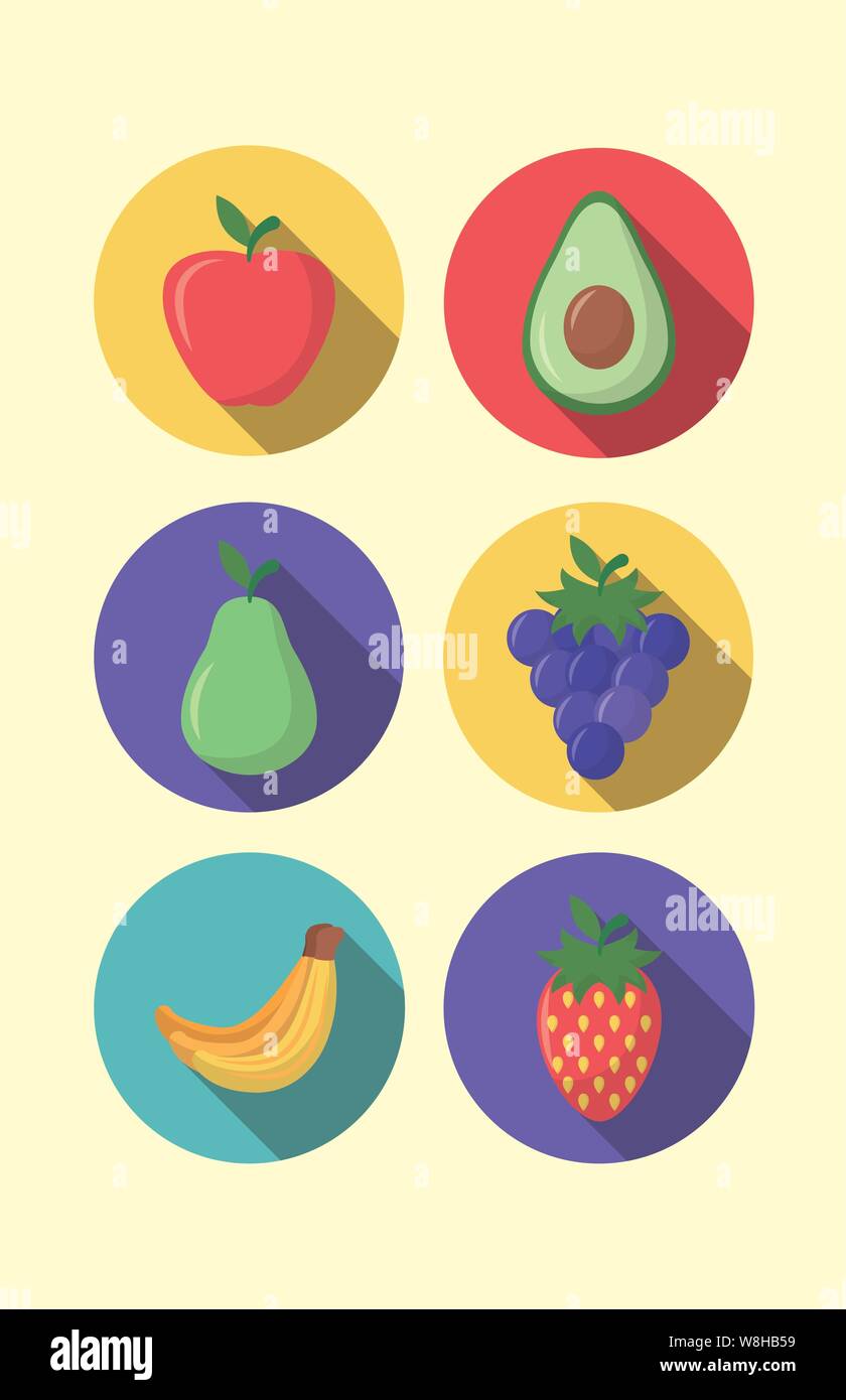fruits cooking icons flat image design Stock Vector Image & Art - Alamy