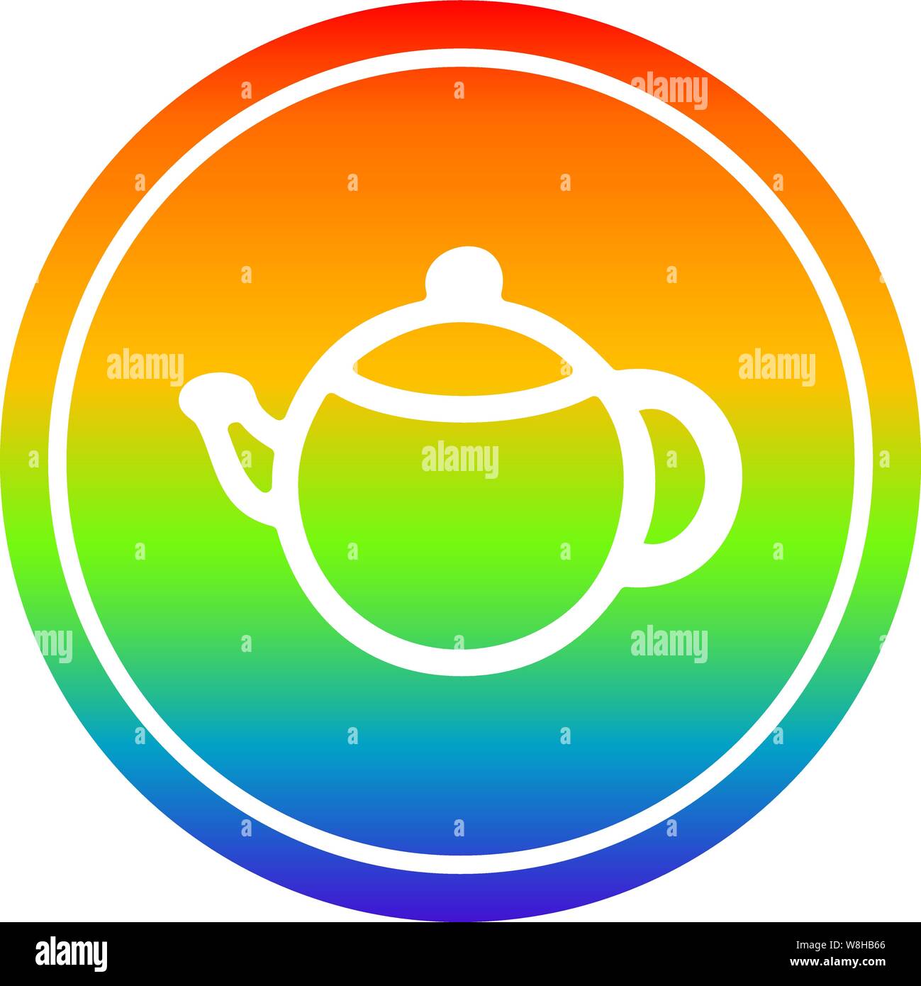 tea pot circular icon with rainbow gradient finish Stock Vector Image & Art - Alamy