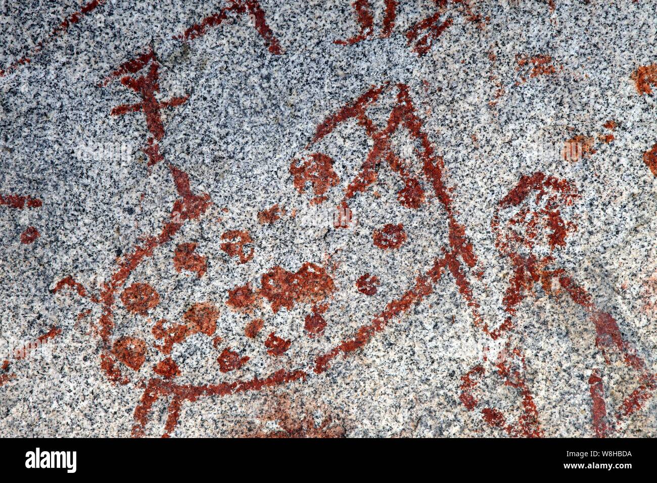 View of rock carvings discovered in Duogate cave in Habahe county ...