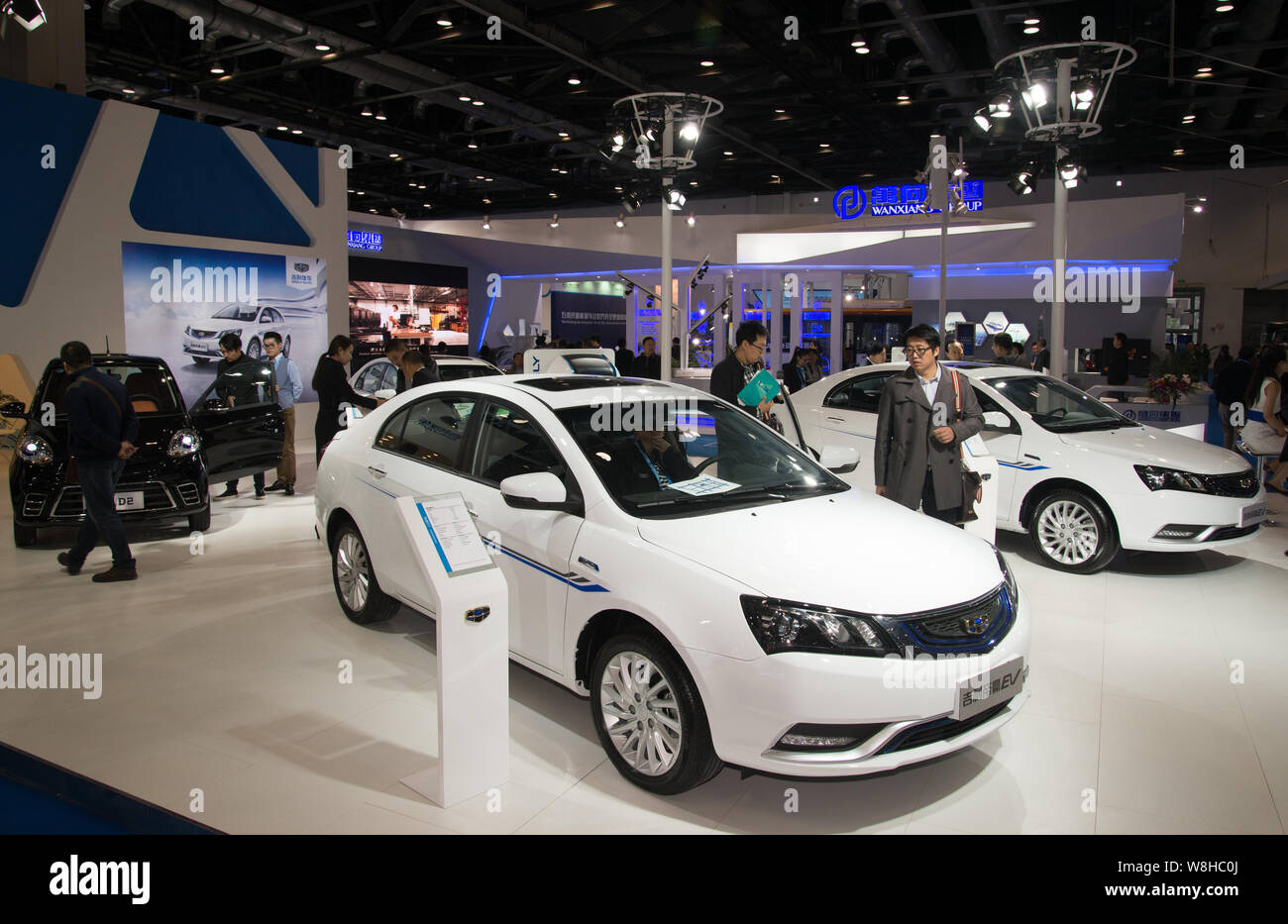 --FILE--People visit the stand of Geely during the opening ceremony of ...
