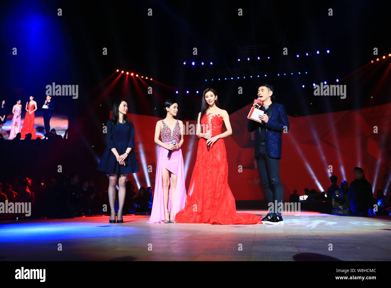 Taiwanese singer and actress Amber Kuo, second left, model and actress ...