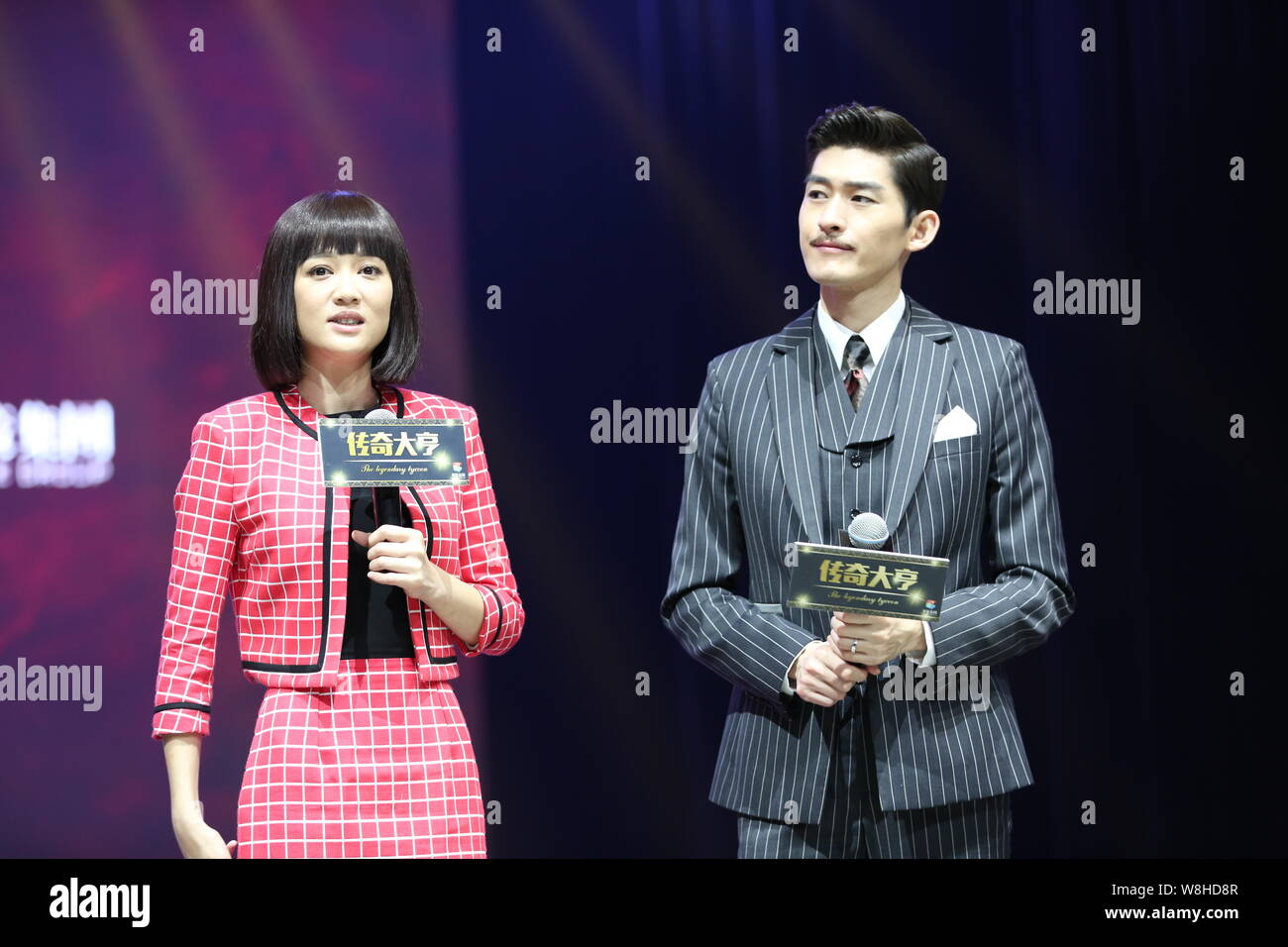 Taiwanese actress Joe Chen, left, and Chinese actor Hans Zhang (Zhang ...