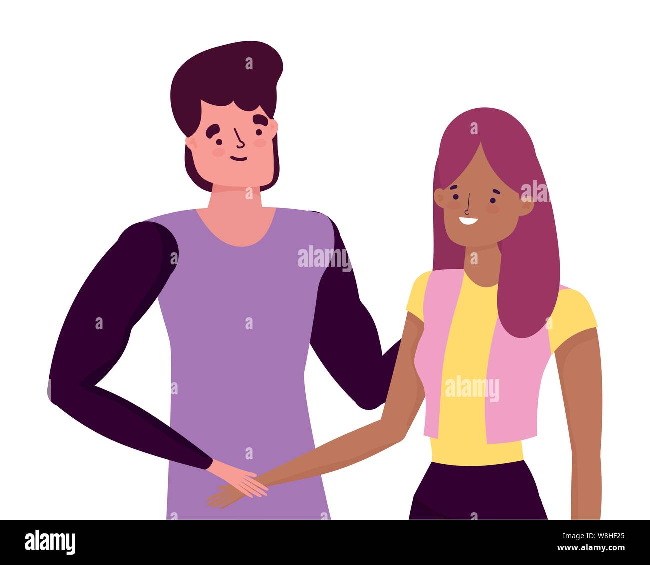 Couple of woman and man cartoon design, Relationship love romance ...
