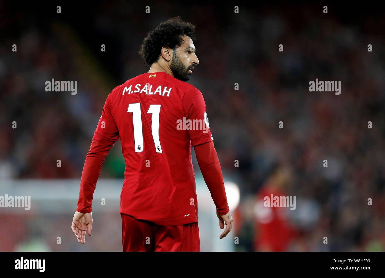 Liverpool's Mohamed Salah during the Premier League match at Anfield ...