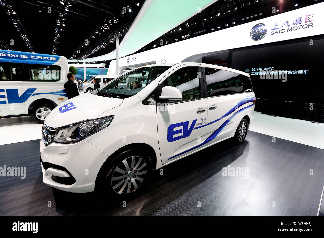 --FILE--An EG10 electric car of SAIC Motor is displayed during the 16th ...