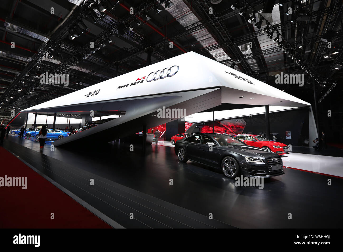 Audi cars are on display during the 16th Shanghai International ...