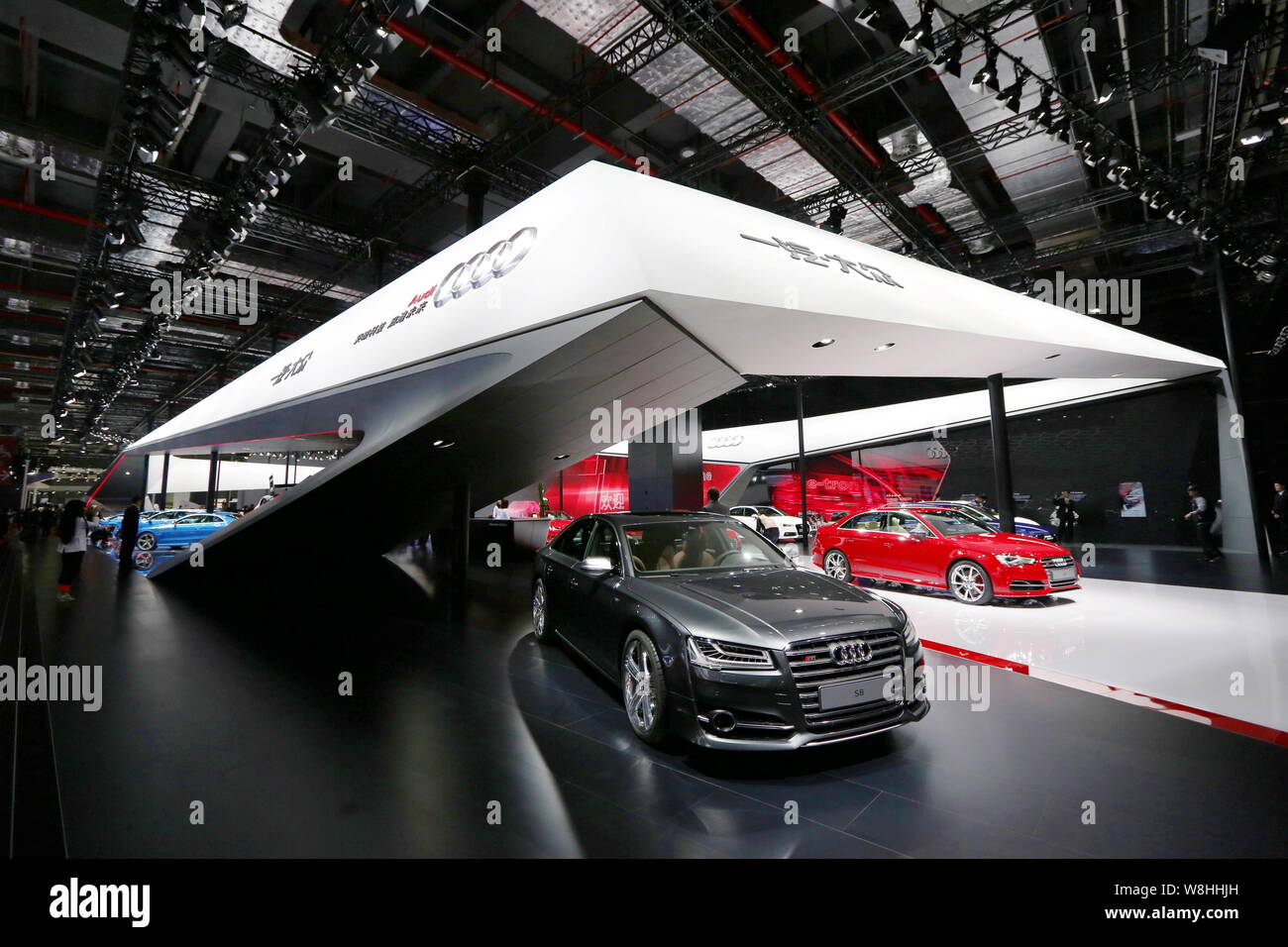 Audi cars are on display during the 16th Shanghai International ...