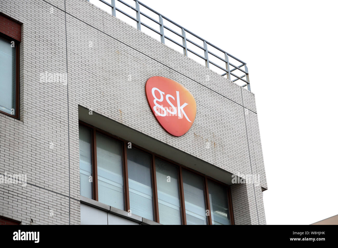 --FILE--A signage of GlaxoSmithKline (GSK) is pictured at Zhangjiang ...