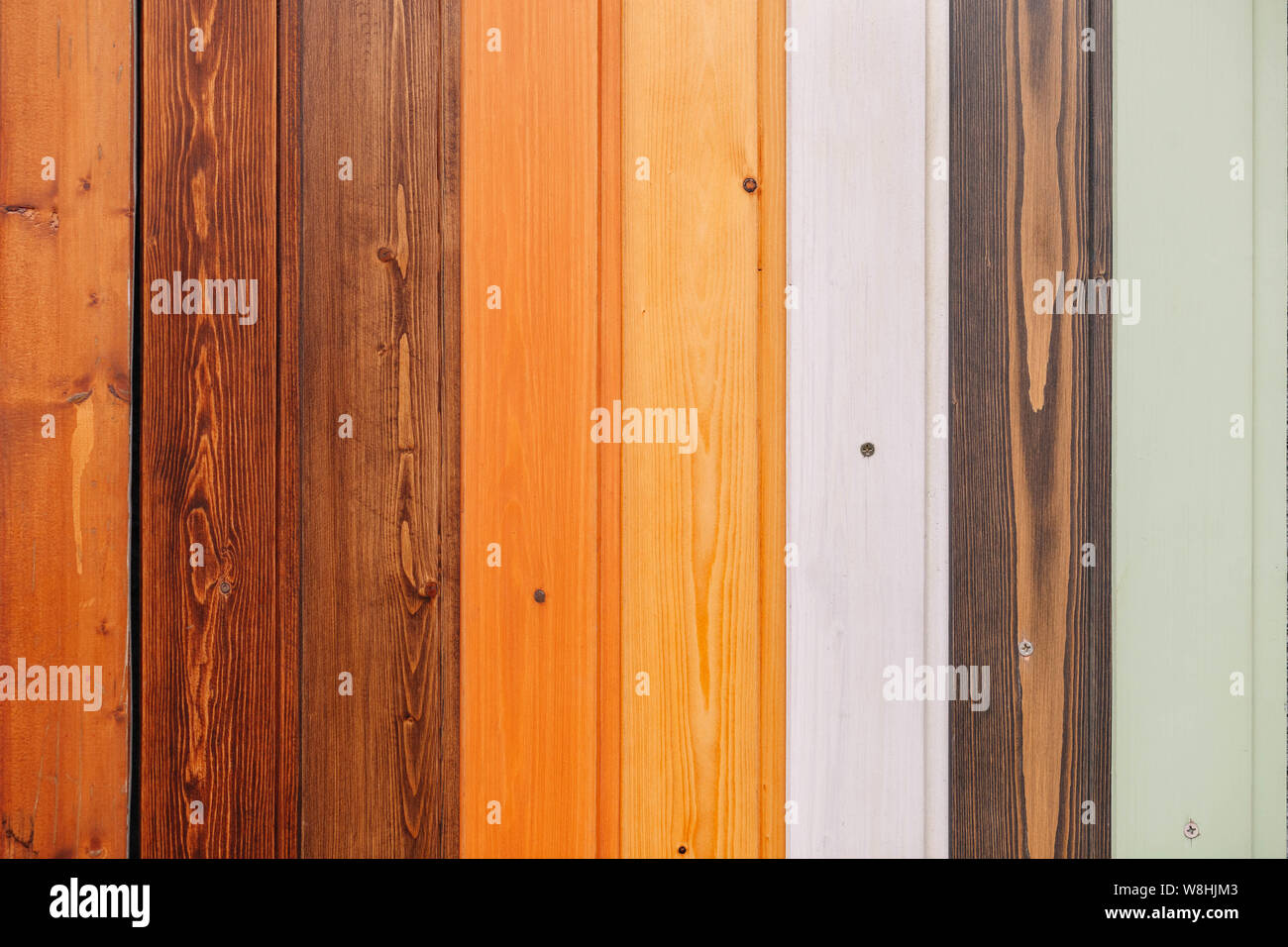 Colored wooden samples board with screws texture background Stock Photo ...