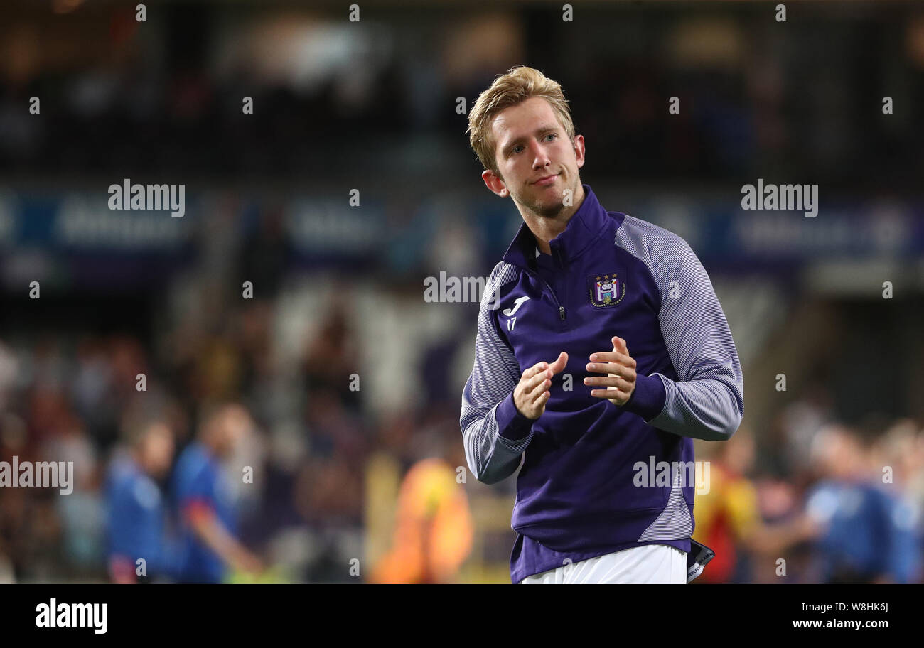 BRUSSELS, BELGIUM - AUGUST 09: Michel Vlap of Anderlecht looks dejected ...