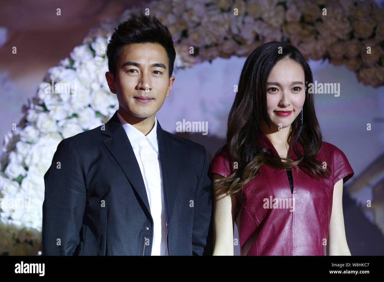 Chinese actress Tang Yan, right, and Hong Kong actor Hawick Lau attend ...