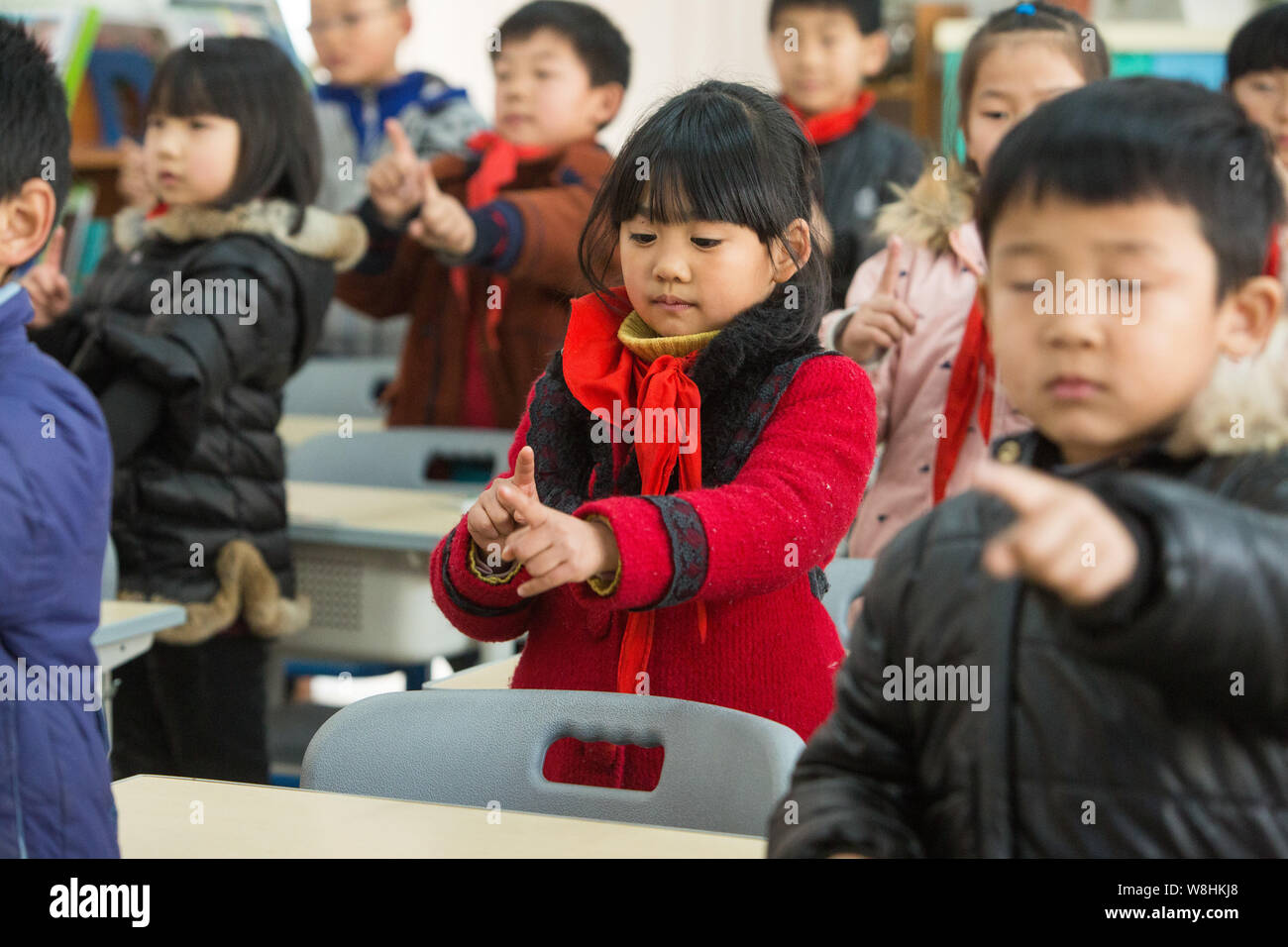 Students move their fingers in different directions and roll their eyes ...