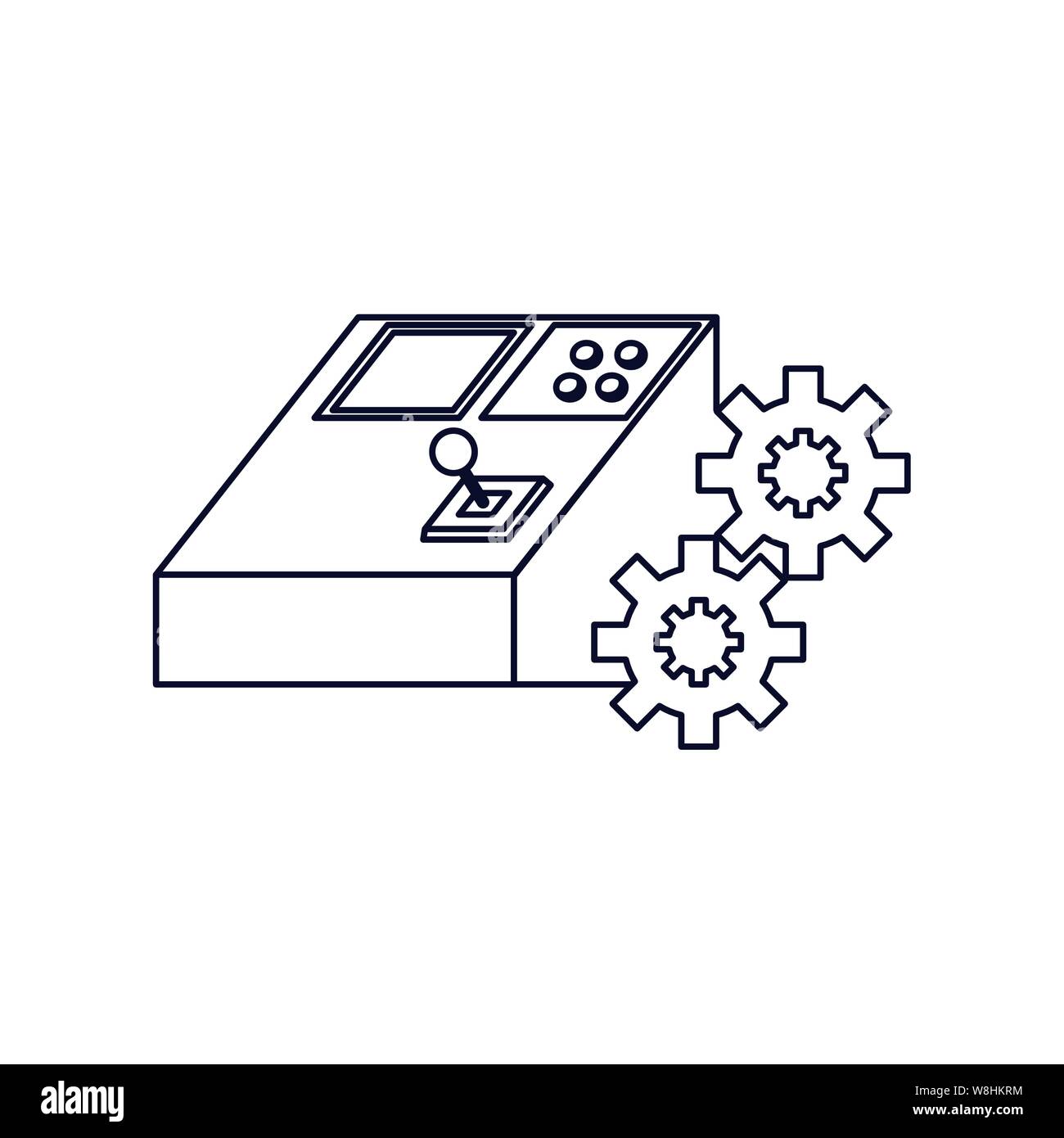 industrial production machine with gears vector illustration design ...